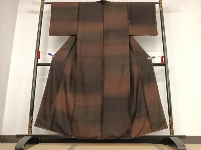 平和屋着物●上質な小紋　霞文　暈し染め　正絹　逸品　未使用　AABB0278zg