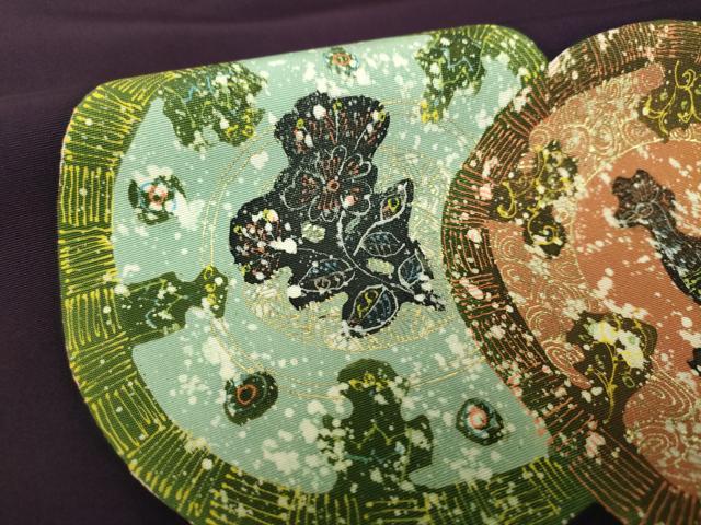 平和屋着物●塩瀬　九寸名古屋帯　花鳥絵皿　金彩　正絹　逸品　DAAX4804ps 平和屋着物○塩瀬 九寸名古屋帯 花鳥絵皿 金彩 正絹 逸品 DAAX4804ps