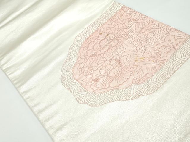 平和屋着物◎中国三大刺繍 相良刺繍 太鼓柄袋帯 鳳凰花文 引箔 正絹