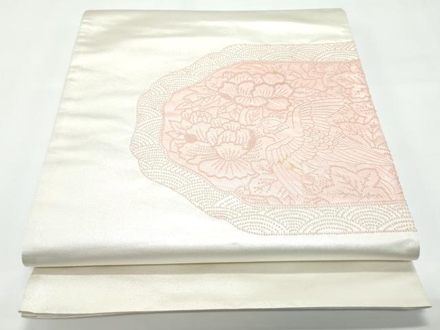 平和屋着物●中国三大刺繍　相良刺繍　太鼓柄袋帯　綴れ　舞桜文　金銀糸　正絹　逸品　CAAU9473hy 平和屋着物◎中国三大刺繍 相良刺繍 太鼓柄袋帯 鳳凰花文 引箔 正絹