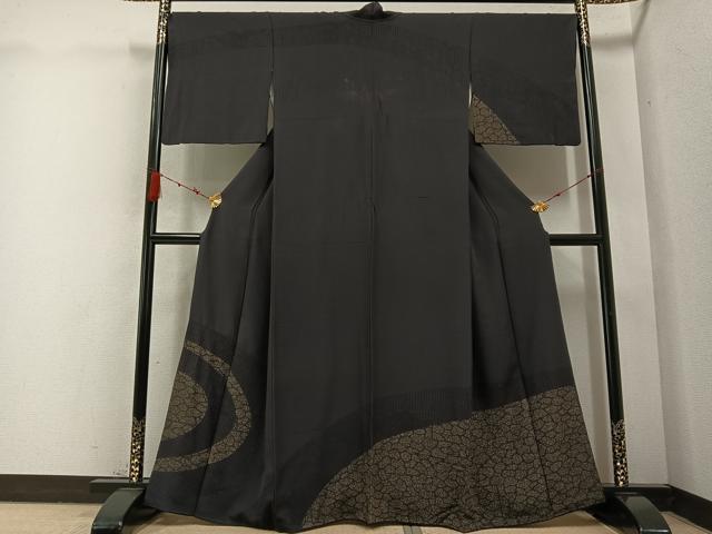 平和屋着物●訪問着　中国三大刺繍　スワトウ刺繍　汕頭刺繍　丸に石畳　正絹　逸品　AABB7266ph