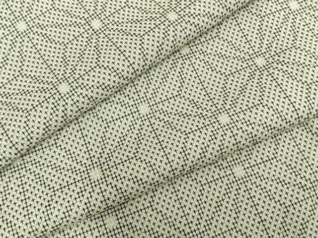 平和屋着物▽上質な紬　単衣　麻の葉文様　正絹　逸品　AABB2374fy