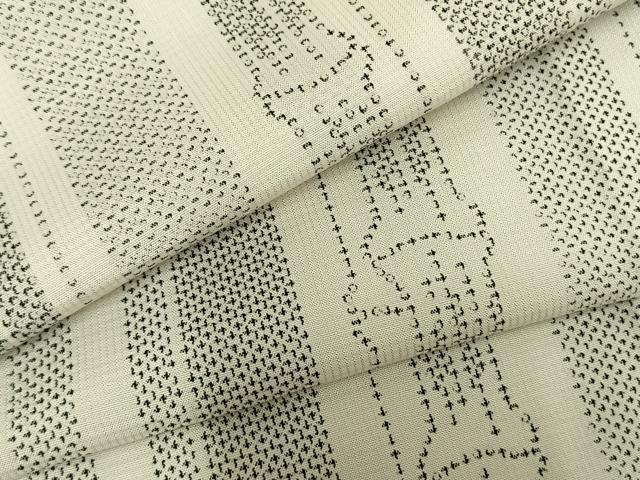 平和屋着物▽上質な紬　単衣　竹　正絹　逸品　AABB2375fy