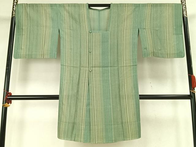 平和屋着物▽道行コート スリーシーズン 春夏秋 塵除け 本場奄美大島本泥染 変わり縞 ますいわ屋扱い 赤塚次男作 証紙付き 逸品 AABB2359fy