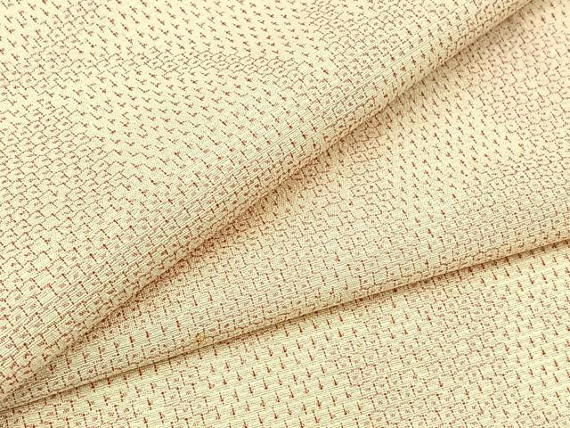 平和屋着物▽本塩沢　単衣　110亀甲　舞葉文　正絹　逸品　AABC0706jh