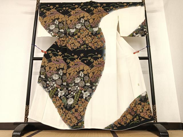 平和屋着物●訪問着　辻が花　飛鳥苑　金彩　鬼しぼ縮緬　正絹　逸品　AABB6366zg