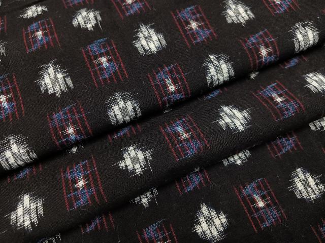 平和屋着物○久留米絣 単衣 幾何学文様 綿 逸品 AABB8222ph