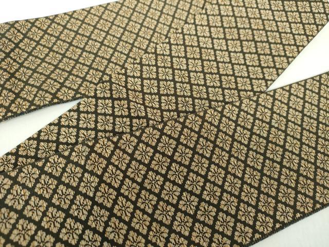 平和屋着物●男性　本場筑前博多織　角帯　花菱文　正絹　逸品　未使用　DAAY1027ps