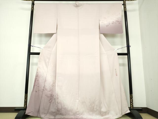 平和屋着物●鎌倉友禅　坂井教人　日本工芸会正会員　訪問着　カタクリ地紋　暈し染め　正絹　逸品　DAAY1103ps