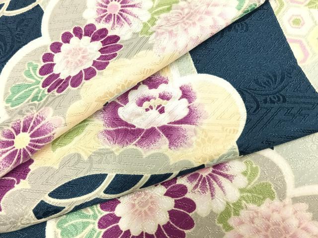 平和屋着物▽リョウコキクチ　Ryoko Kikuchi　小紋　単衣　松竹梅　洗える着物　AABC0288fy