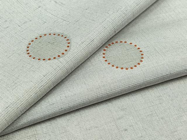 平和屋着物▽上質な紬　単衣　丸文　正絹　逸品　AABC1710jh