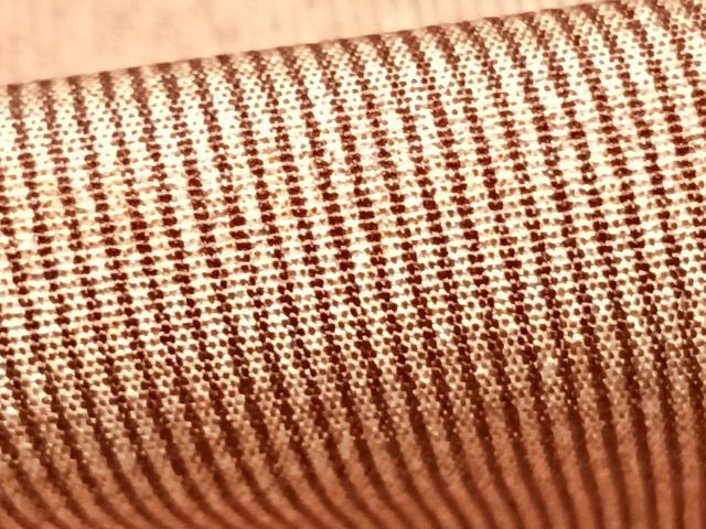 平和屋着物▽上質な小紋 単衣 縞 正絹 逸品 AABC0331fy