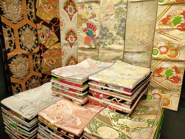 平和屋本店■袋帯 西陣 まとめて100点 鳳凰 向かい鶴 蝶 風景 乱菊 更紗 花柄 宝相華 明綴れ 佐賀錦 金銀糸 未使用品あり 全て正絹 se3719
