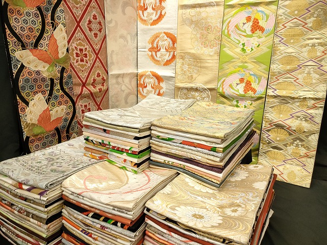 平和屋本店■袋帯 西陣 まとめて100点 鳳凰 向かい鶴 蝶 風景 更紗 花柄 宝相華 佐賀錦 金銀糸 など 未使用品あり 全て正絹 se3723
