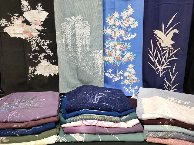 平和屋本店■夏物 訪問着 絽 紗 まとめて20点 鷺 花柄 ろうけつ染め 手描き 銀彩 着用可能多数 全て正絹 se3717