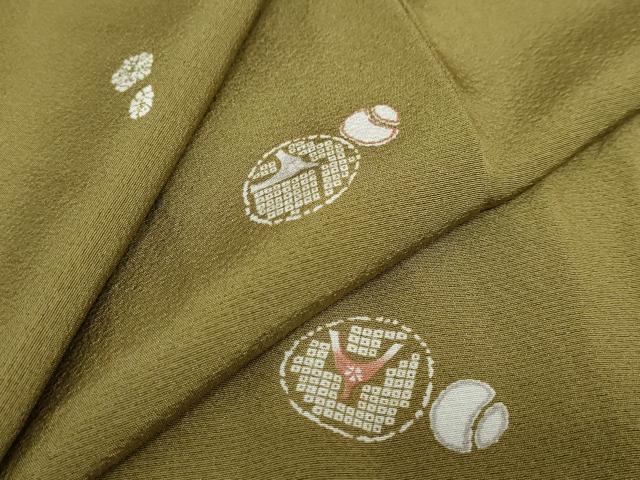 平和屋着物●上質な小紋　鹿の子舞花丸文　正絹　逸品　未使用　DAAY5123ud