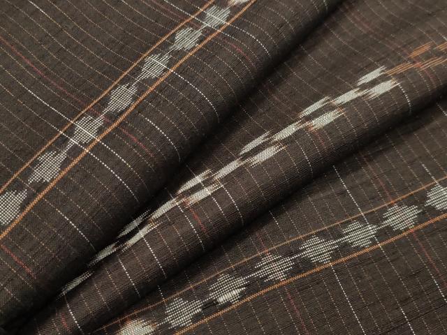 平和屋着物●上質な紬　横段吉祥文　正絹　逸品　CAAY8043gh