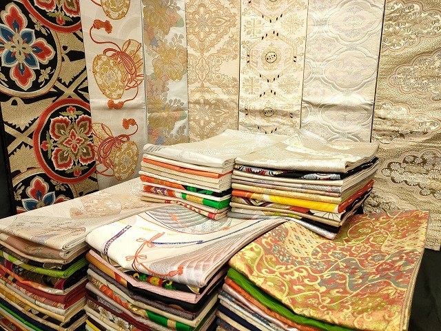 平和屋本店■袋帯 西陣 まとめて100点 向かい鳳凰 鶴 向かい蝶 更紗 花柄 宝相華 楽器 佐賀錦 金銀糸 など 未使用品あり 全て正絹 se3739