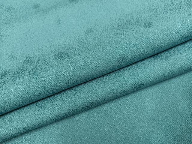 平和屋着物●上質な色無地　花地紋　浅葱色　正絹　逸品　AABC2541ph