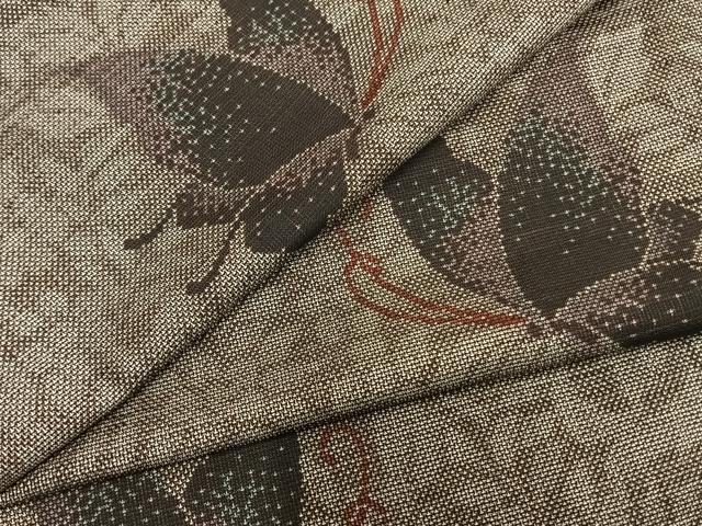 平和屋着物▽本場大島紬　単衣　舞蝶文　正絹　逸品　AABC0480fy