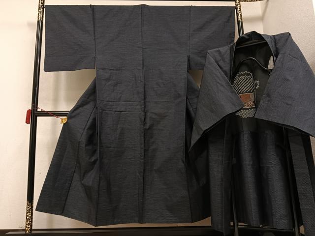 平和屋着物●男性　本場大島紬　アンサンブル　亀甲絣　正絹　逸品　AABC3334ph