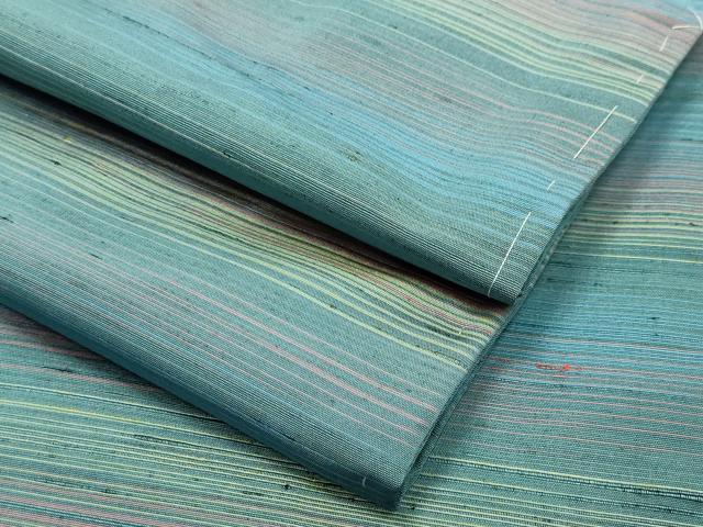 平和屋着物●上質な紬　横段文 　正絹　逸品　未使用　CAAY8154gh