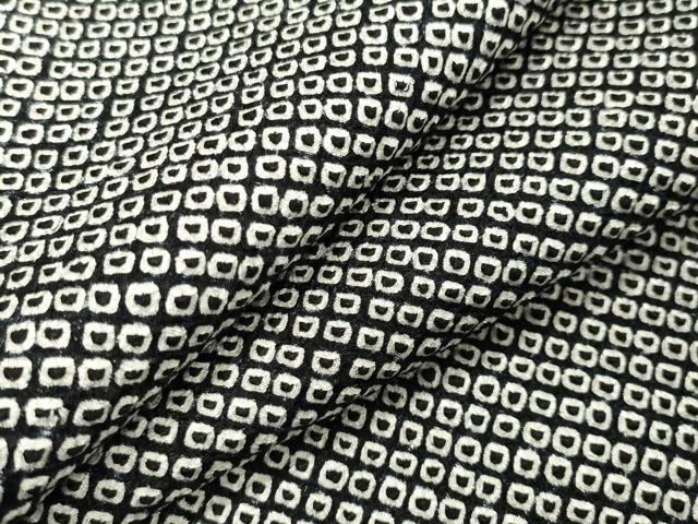 平和屋着物●大変加工の良い総絞り小紋　黒地　正絹　逸品　CAAY8142gh