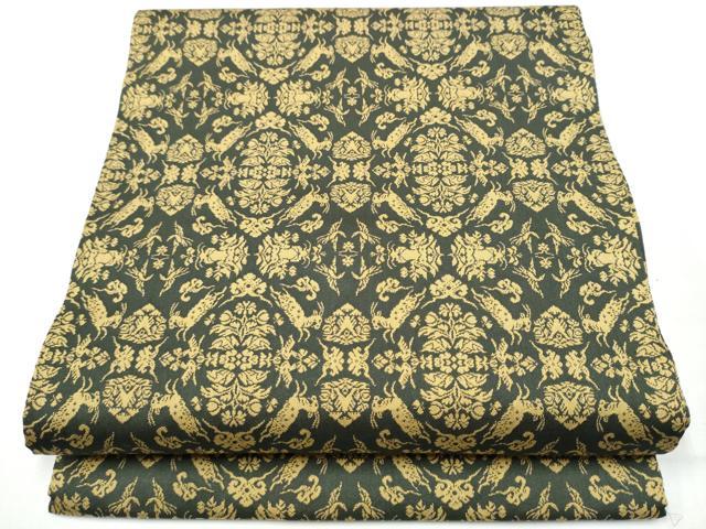 平和屋着物●龍村美術織物 　九寸開き名古屋帯　山羊花卉文錦　正絹　逸品　CAAZ4078hy