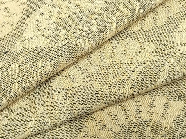 平和屋着物▽上質な紬　単衣　扇面文　正絹　逸品　AABC0548fy