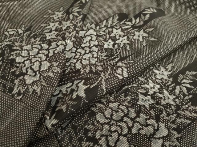 平和屋着物●本場大島紬　7マルキ　総絣　雲取り草花文　正絹　逸品　DAAY5198ud