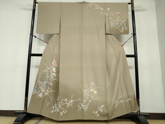 平和屋着物●訪問着　友禅　作家物　草花文　暈し染め　正絹　逸品　DAAY5279ud