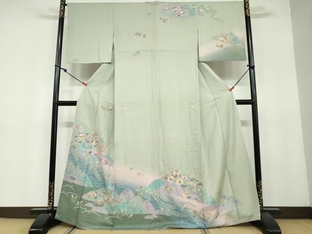 平和屋着物●訪問着　絞り　辻が花　暈し染め　正絹　逸品　未使用　DAAY5297ud