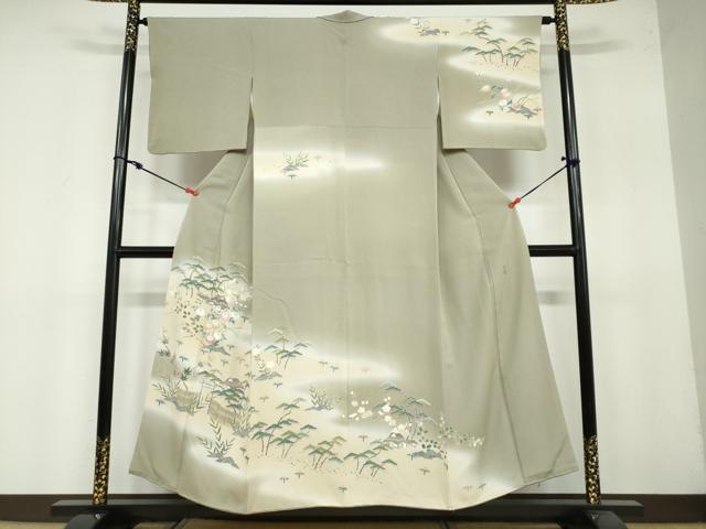 平和屋着物●名門・上野家　上野街子　清染居　訪問着　風景文　暈し染め　ゆう苑扱い　正絹　逸品　未使用　DAAY5313ud