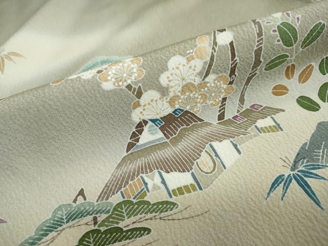 平和屋着物●名門・上野家　上野街子　清染居　訪問着　風景文　暈し染め　ゆう苑扱い　正絹　逸品　未使用　DAAY5313ud 平和屋着物○名門・上野家 上野街子 清染居 訪問着 風景