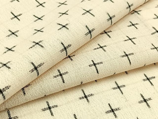 平和屋着物▽紬　単衣　十字絣　AABC2215jh