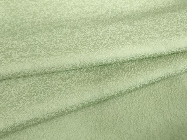 平和屋着物●上質な色無地　菊地紋　柳鼠色　正絹　逸品　DAAX3816az