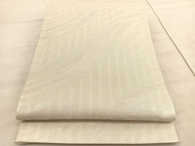 平和屋着物＊夏物　六通柄袋帯　流線格子文　銀糸　正絹　逸品　BAAV5383hv