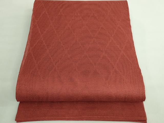 平和屋着物■最高級 夏物 人間国宝 俵屋17代目・喜多川平朗 羅 有職織物 六通柄袋帯 錆朱色地 松坂屋扱い たとう紙付き 逸品 DZAB1238kh5