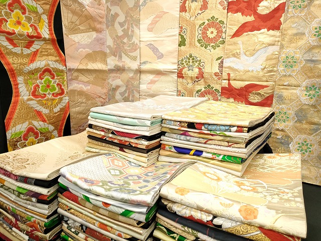平和屋本店■袋帯 西陣 まとめて100点 鳳凰 鶴 向かい蝶 花柄 宝相華 佐賀錦 金銀糸 など 着用可能多数 未使用品あり 全て正絹 se3754