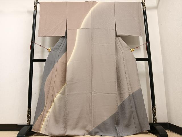 平和屋着物●黄金糸　お召　訪問着　花唐草文　暈し染め　金彩　正絹　逸品　AABC6013ph