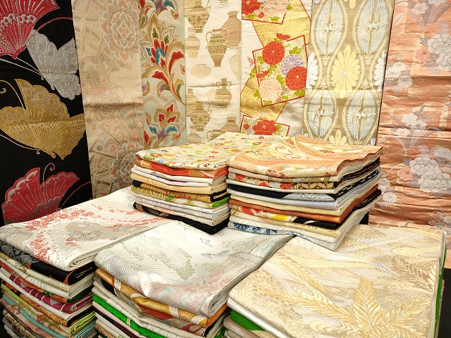 平和屋本店■袋帯 西陣 まとめて100点 向かい鶴 蝶 風景 更紗 花柄 宝相華 楽器 佐賀錦 金銀糸 など 未使用品あり 全て正絹 se3758