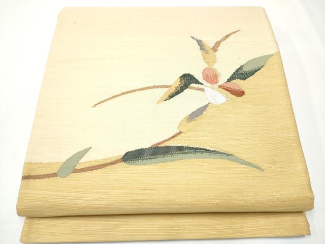 平和屋着物●太鼓柄袋帯　すくい織　枝花文　金銀糸　正絹　逸品　CAAZ4123hy