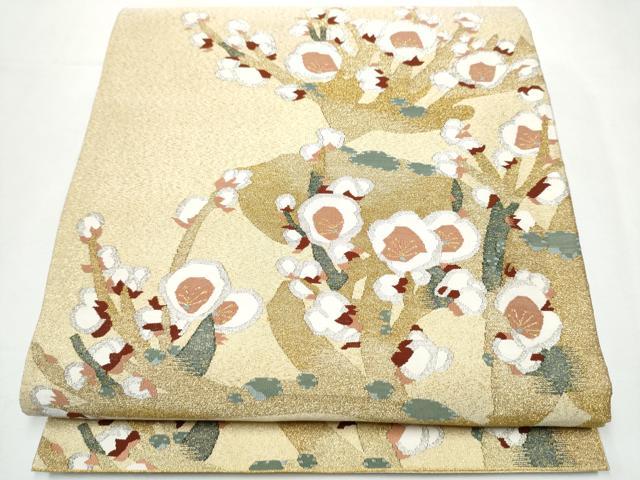 平和屋着物●明綴れ　袋帯　枝梅文　金銀糸　正絹　逸品　CAAZ4142hy