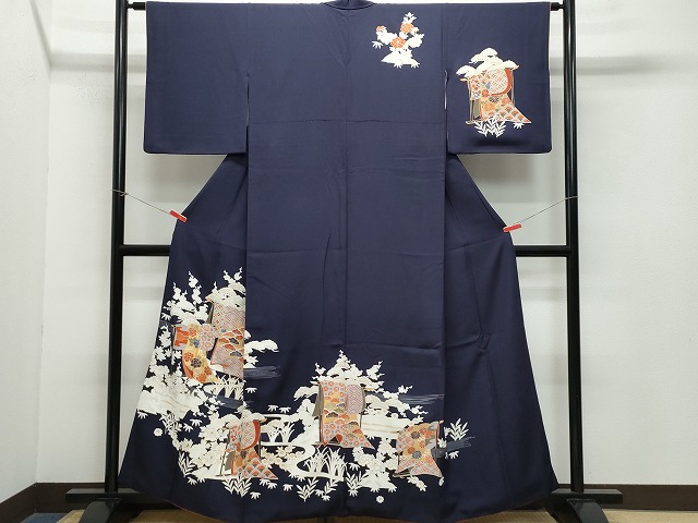 平和屋着物●創業460年・千總　訪問着　誰が袖花文　金彩　小田急百貨店扱い　正絹　逸品　CAAZ1197vf