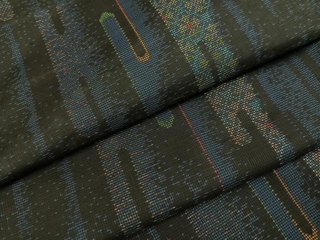 平和屋着物●本場大島紬　カタス7マルキ　花間道　正絹　逸品　未使用　AABC6842ph