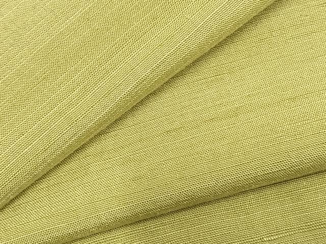 平和屋着物▽男性　紬　単衣　色無地　枯草色　三越扱い　キングサイズ　正絹　逸品　AABC3787fy