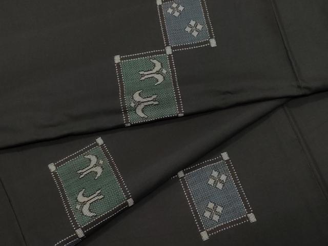 平和屋着物●本場大島紬　9マルキ　地空き　色紙吉祥文　正絹　逸品　CAAZ8060vf