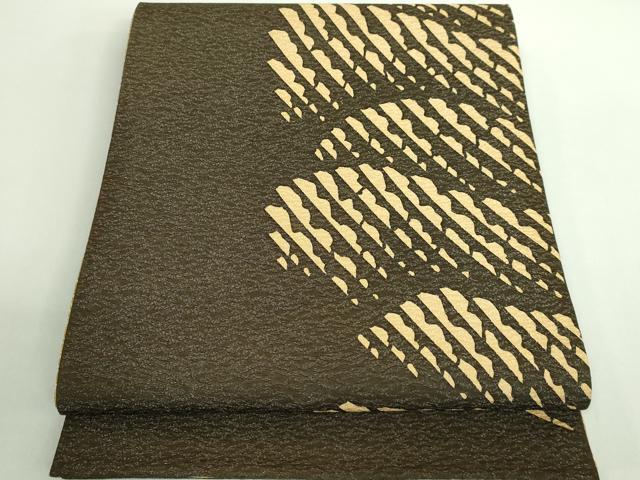 平和屋着物■極上　東京友禅　菅有鬼一　六通柄袋帯　抽象文様　銀通し地　逸品　DZAB1532kh5