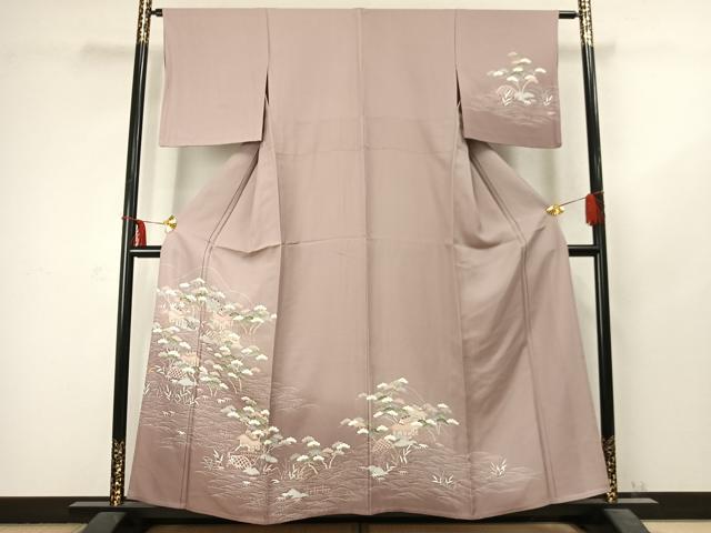 平和屋着物▽訪問着　単衣　風景文　正絹　逸品　AABC3940fy