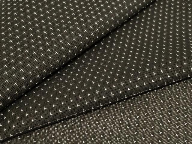 平和屋着物＊夏物　小紋　紗　十字絣文　正絹　逸品　AABC9377jd